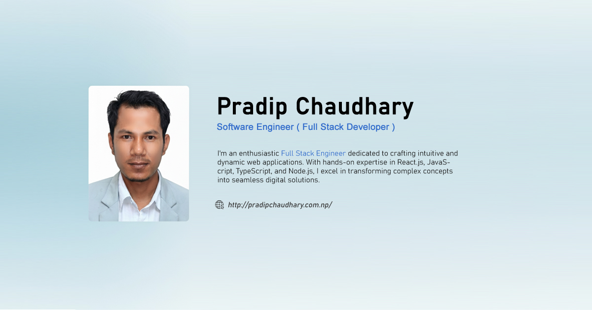 Pradip Chaudhary | Full Stack Developer from Nepal | React, Next.js ...